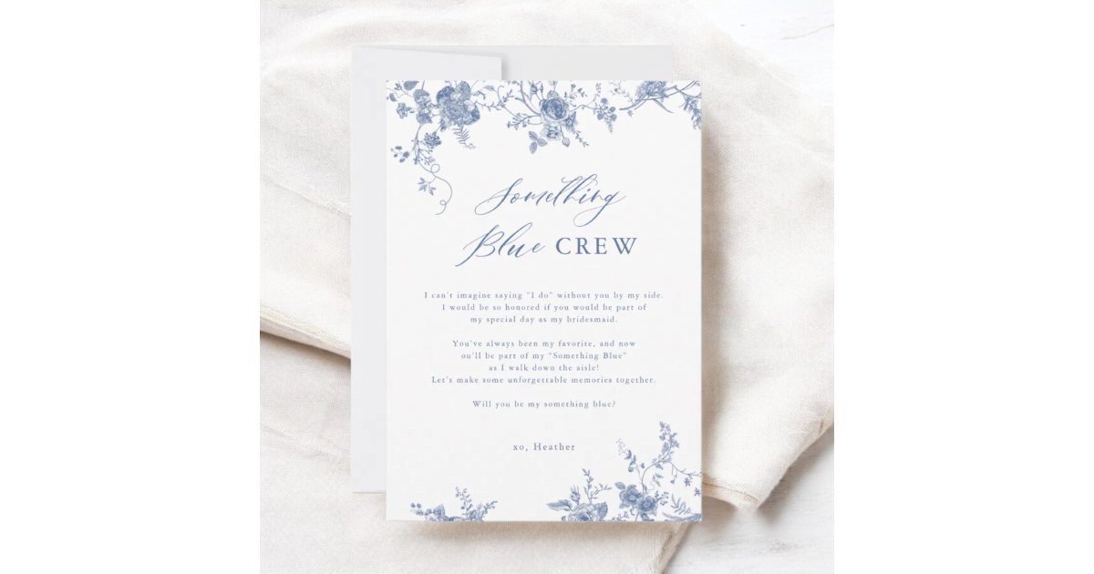 Something Blue Crew Bridesmaid Proposal Invitation | Zazzle