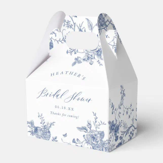 Something Blue Floral Bridal Shower Favor Boxes | Zazzle