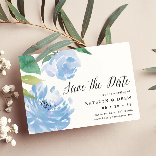 Something Blue Save the Date Card | Zazzle