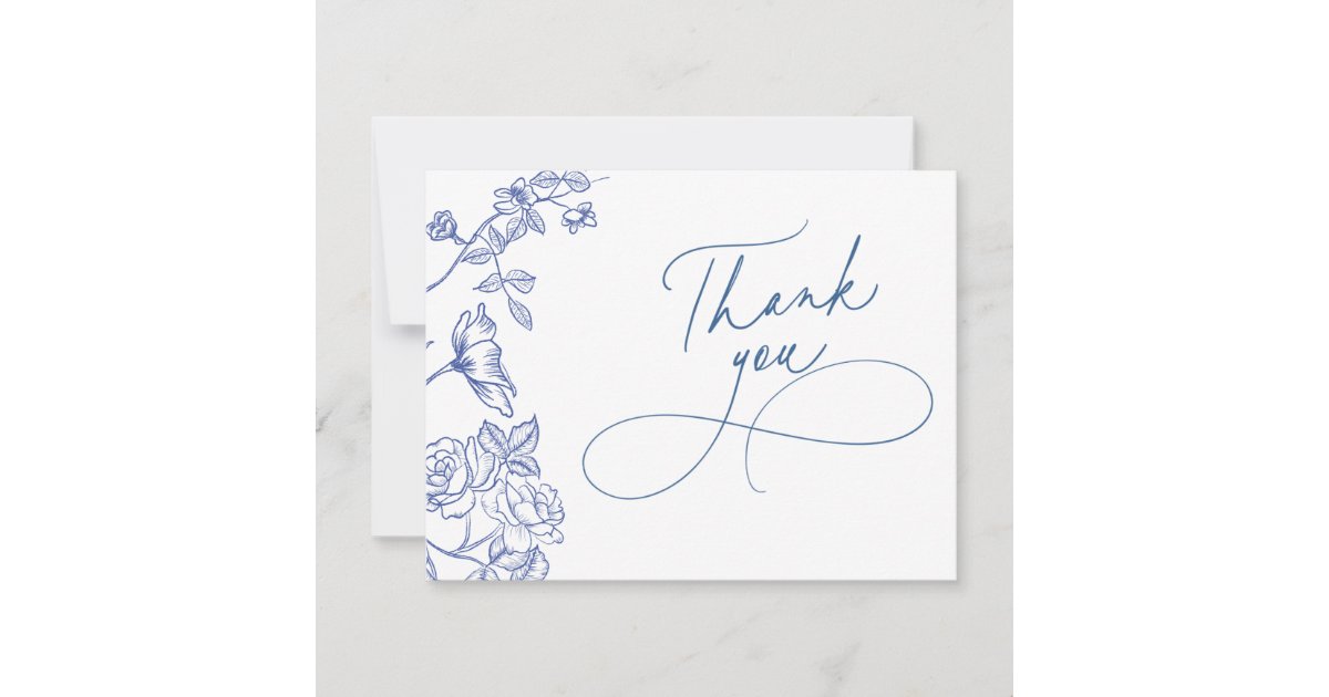 Something Blue Thank You Note Card | Zazzle