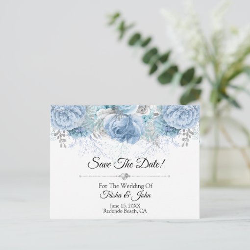 Something Blue Wedding Collection Postcard | Zazzle