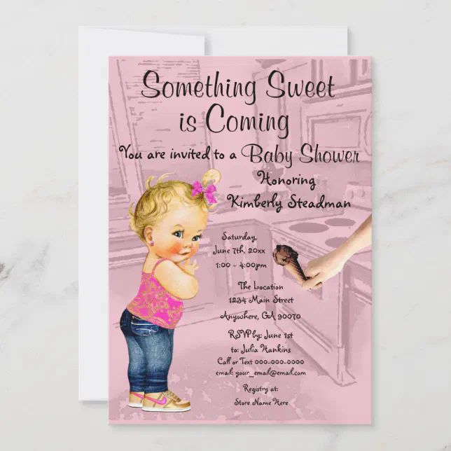 Something Sweet is Coming Baby Shower Invitation | Zazzle