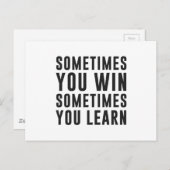 Sometimes you win, sometimes you learn postcard | Zazzle