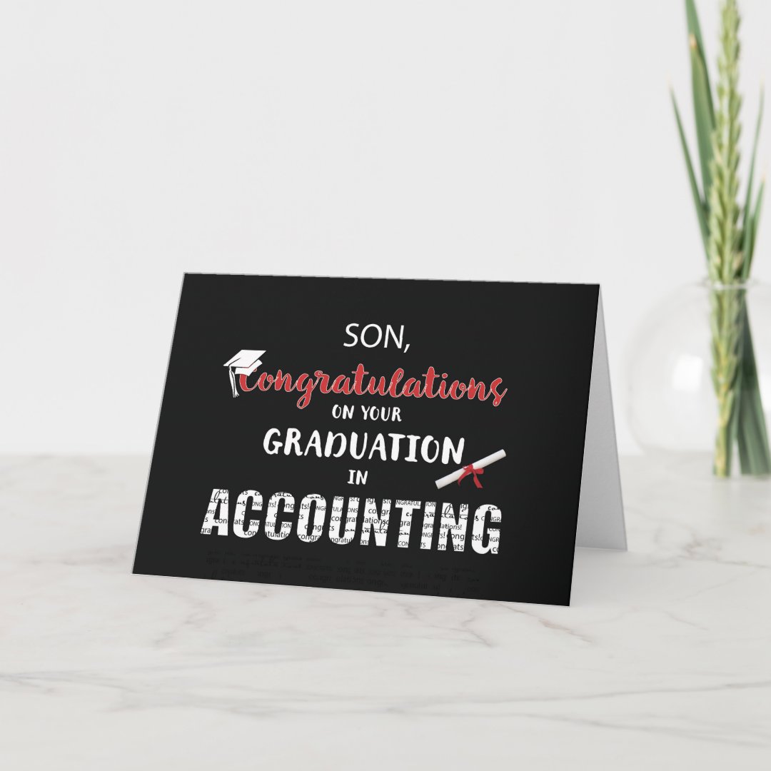Son, Accounting Graduation Congratulations, B Card | Zazzle
