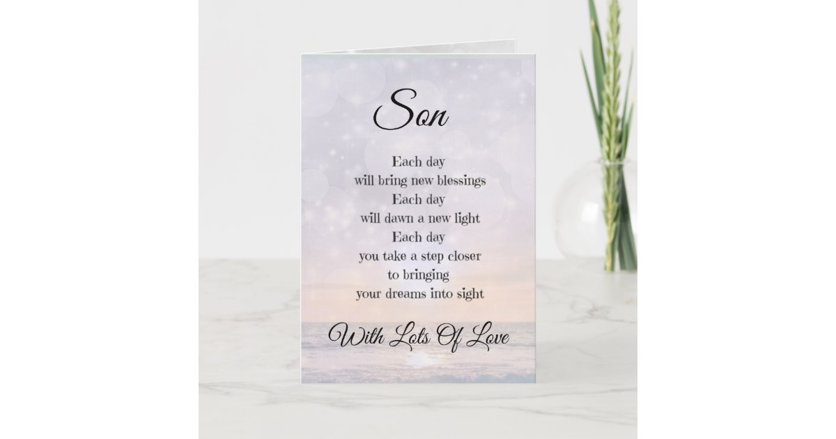 Son Brazilian Management Poem design greeting Card | Zazzle