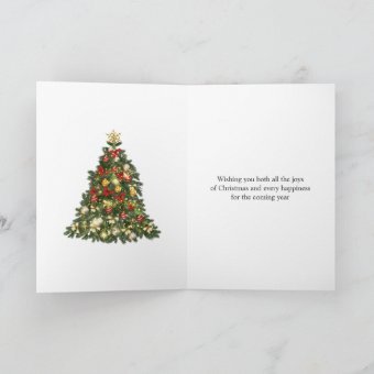 Son & Daughter-in-Law Christmas Tree Holiday Card | Zazzle