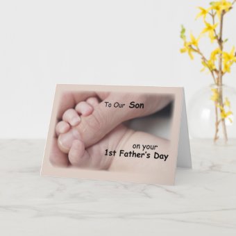 Son, First Father's Day, Hand in Baby Hand Card | Zazzle