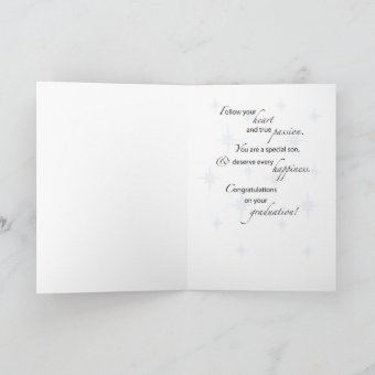 Son Graduation Star Congratulations, Blue and Blac Card | Zazzle