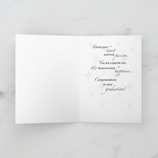 Son Graduation Star Congratulations, Blue and Blac Card | Zazzle