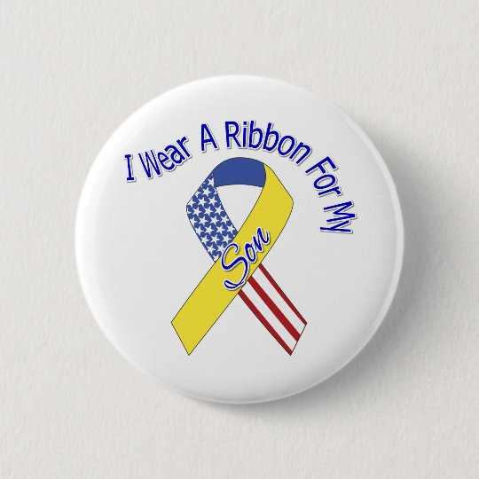 Son - I Wear A Ribbon Military Patriotic Pinback Button | Zazzle.com