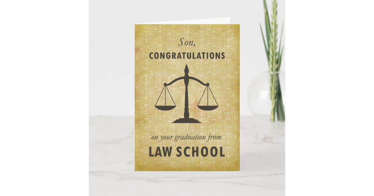 Son, Law School Graduation Congratulations Sc Card | Zazzle