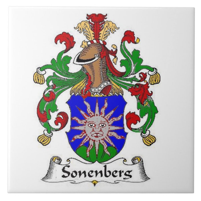 SONENBERG FAMILY CREST ON TILE COAT OF ARMS | Zazzle.com