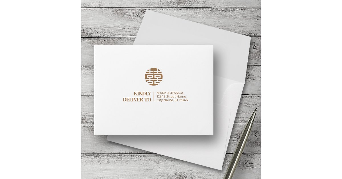 Song Hy Chinese/Vietnamese Wedding RSVP Envelopes | Zazzle