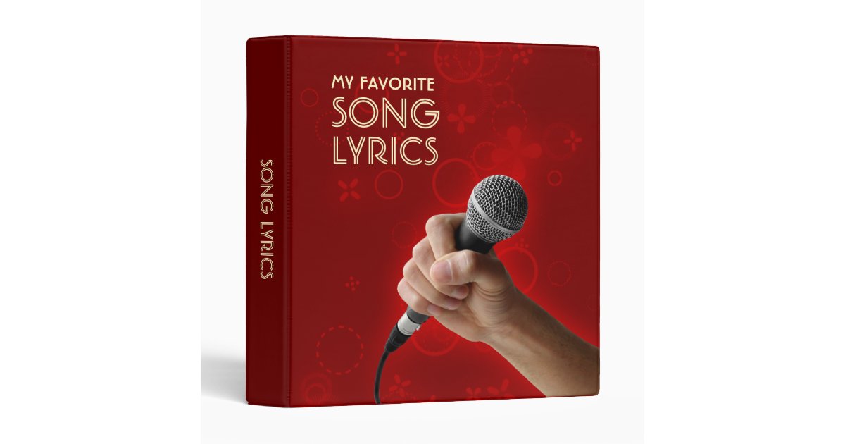 Song Lyrics Singer binder | Zazzle