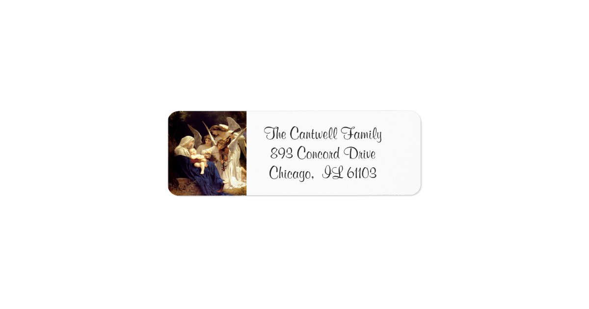 Song of the Angels Religious Blessed Virgin Mary Label | Zazzle