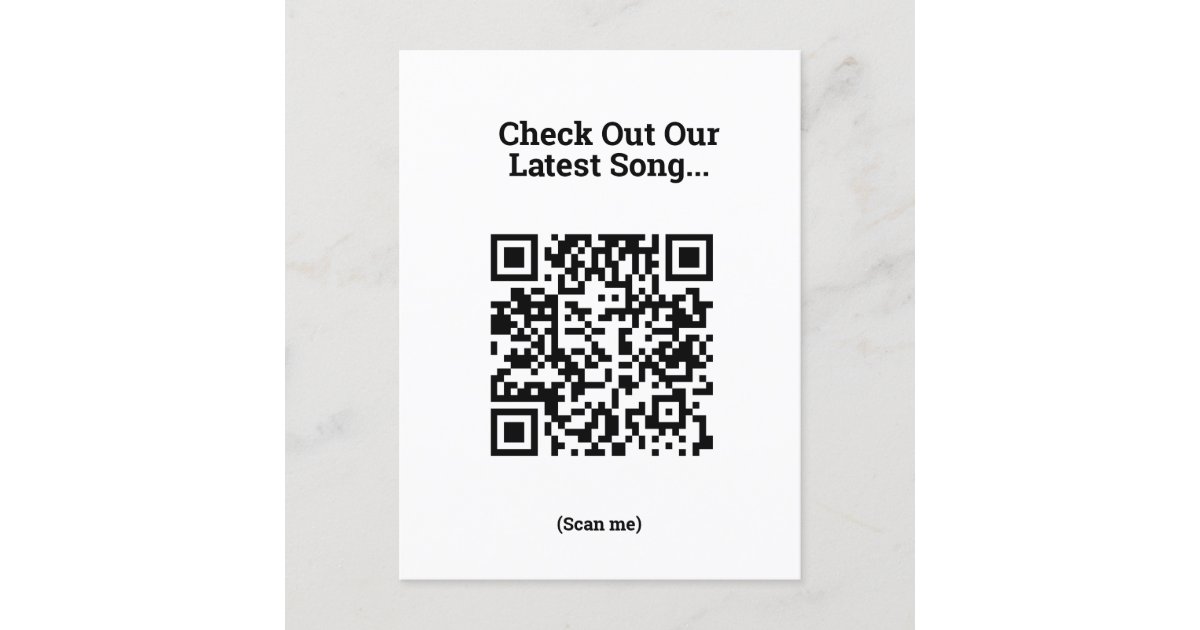 Song Promotion - QR Code Design Postcard | Zazzle