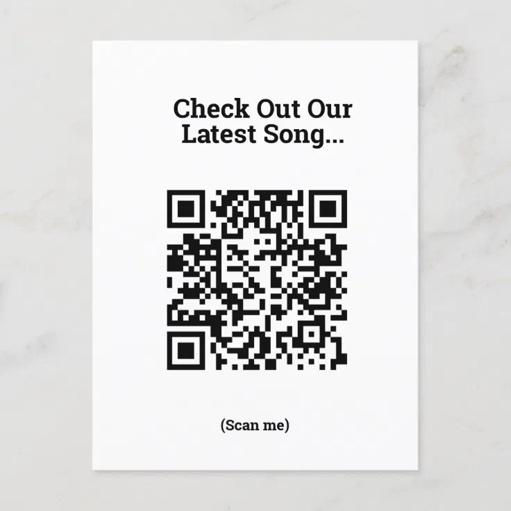 Song Promotion - QR Code Design Postcard | Zazzle