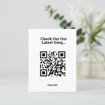 Song Promotion - QR Code Design Postcard | Zazzle