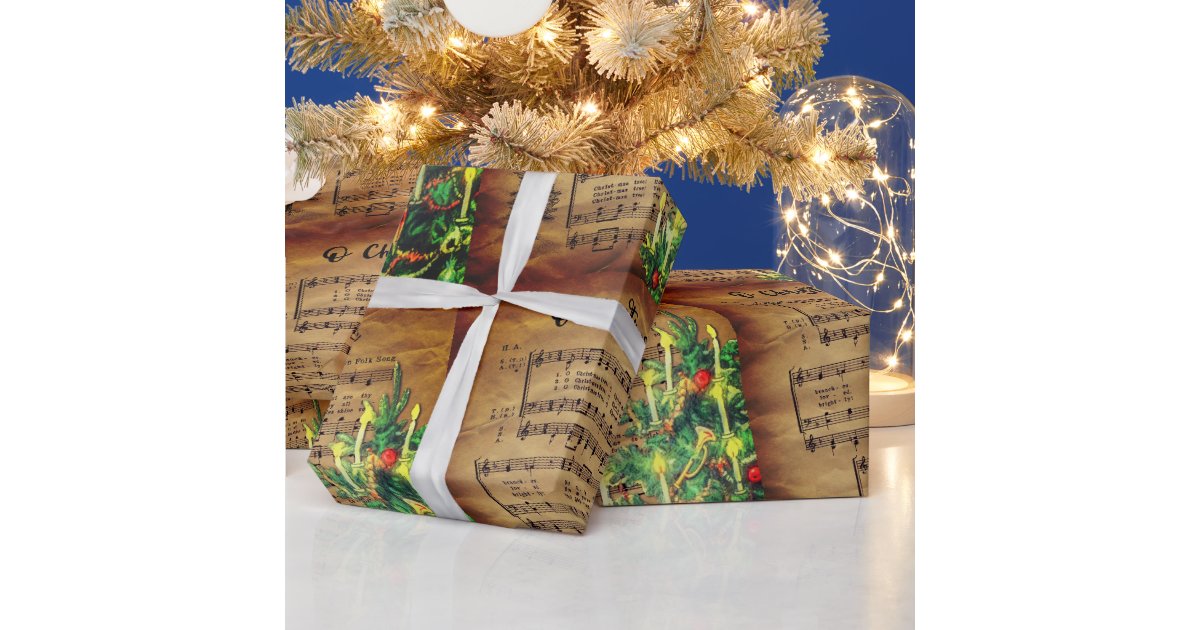Song Tree Christmas Wrapping Paper | Zazzle