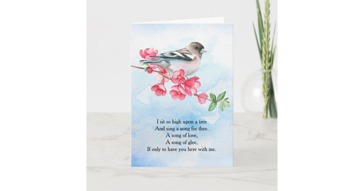 Songbird Poem Card | Zazzle