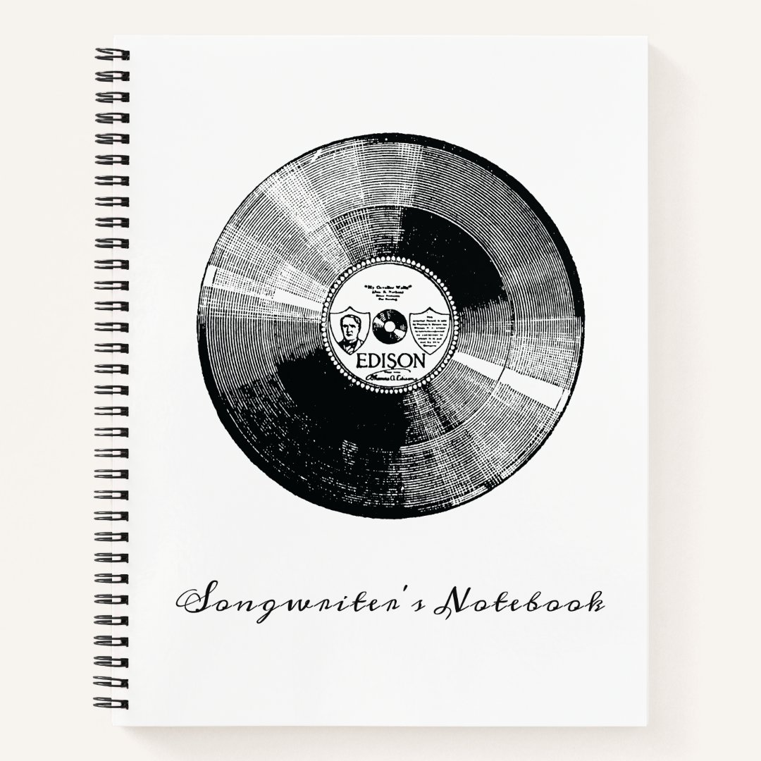 Songwriter's Notebook, record album, personalized Notebook | Zazzle