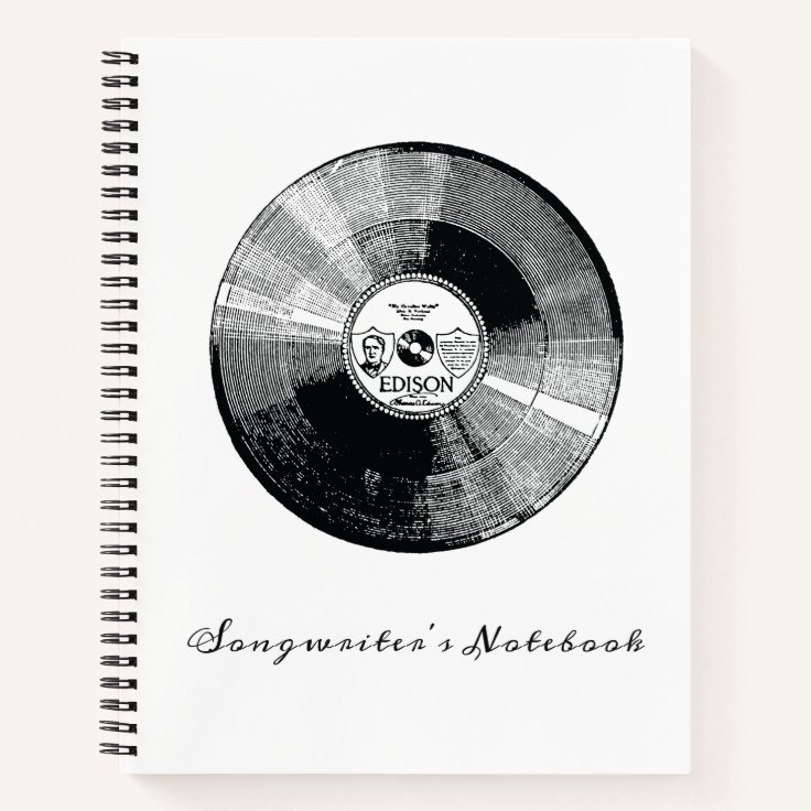 Songwriter's Notebook, record album, personalized Notebook | Zazzle