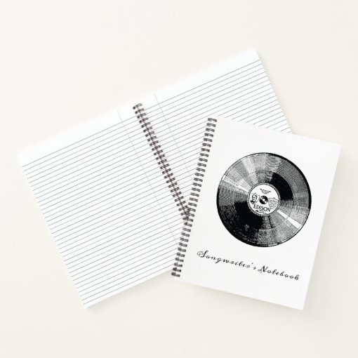 Songwriter's Notebook, record album, personalized Notebook | Zazzle