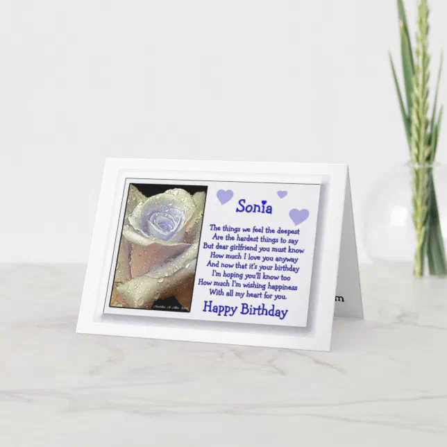 Sonia / Happy Birthday Card | Zazzle
