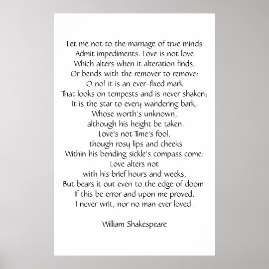 Sonnet 116 poster | Zazzle.com
