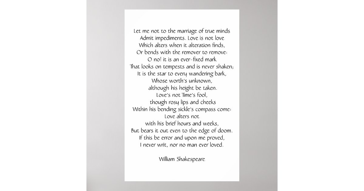 Sonnet 116 poster | Zazzle