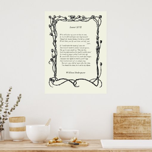 Sonnet # 17 by William Shakespeare Poster | Zazzle