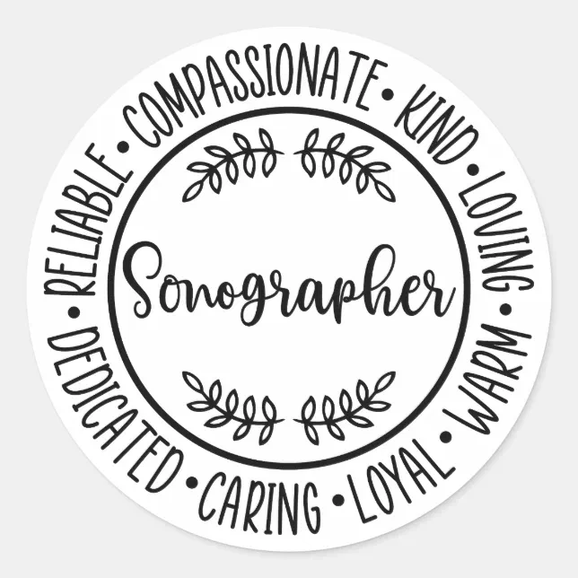 Sonographer Gift, Sonography, Ultrasound Tech Classic Round Sticker ...