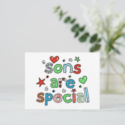 Sons are Special Postcard | Zazzle