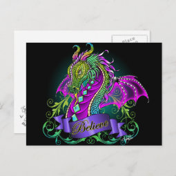 Sonya Believe Rainbow Dragon Postcard | Zazzle