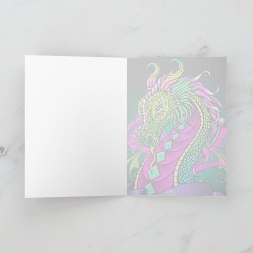"Sonya" Rainbow Believe Dragon Art Card | Zazzle