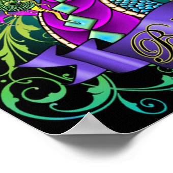 "Sonya" Rainbow Believe Dragon Art Poster | Zazzle