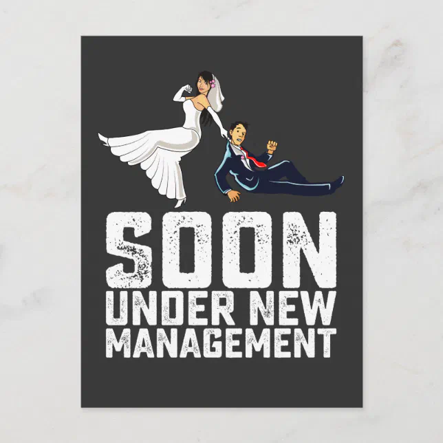 Soon Under New Management Funny Wedding Invitation Postcard | Zazzle