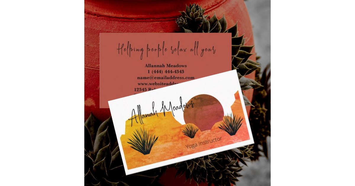 Soothing Desert Moon Meditation Business Card | Zazzle