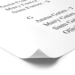 Sophia Elegant Alphabetical Seating Chart | Zazzle