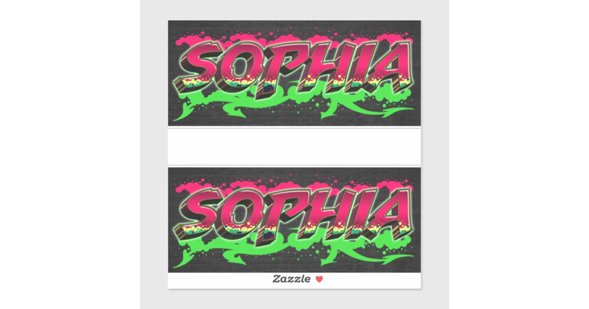 Sophia First Name Graffiti Sticker | Zazzle