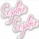 Sophie Name Pink Cursive Font Lettering x2 Sticker | Zazzle