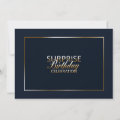 Sophisticated Blue Gold Surprise Birthday Invitation | Zazzle