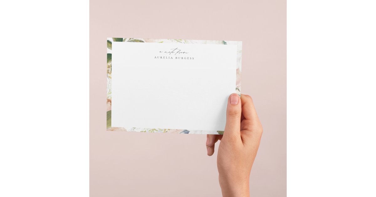 Sophisticated Botanical Floral Frame Note Card | Zazzle