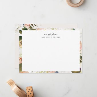 Sophisticated Botanical Floral Frame Note Card | Zazzle