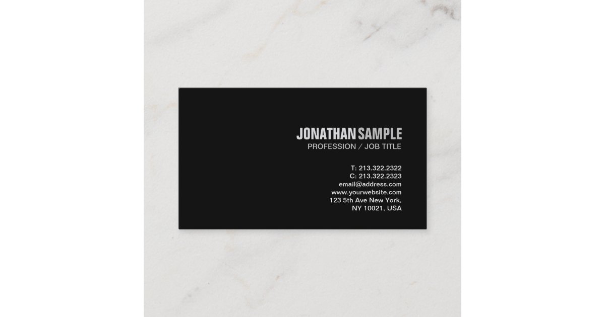 Sophisticated Design Modern Clean Plain Luxury Business Card | Zazzle