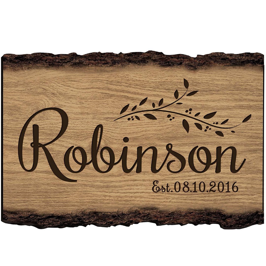 Sophisticated Engraved Wooden Housewarming Sign | Zazzle