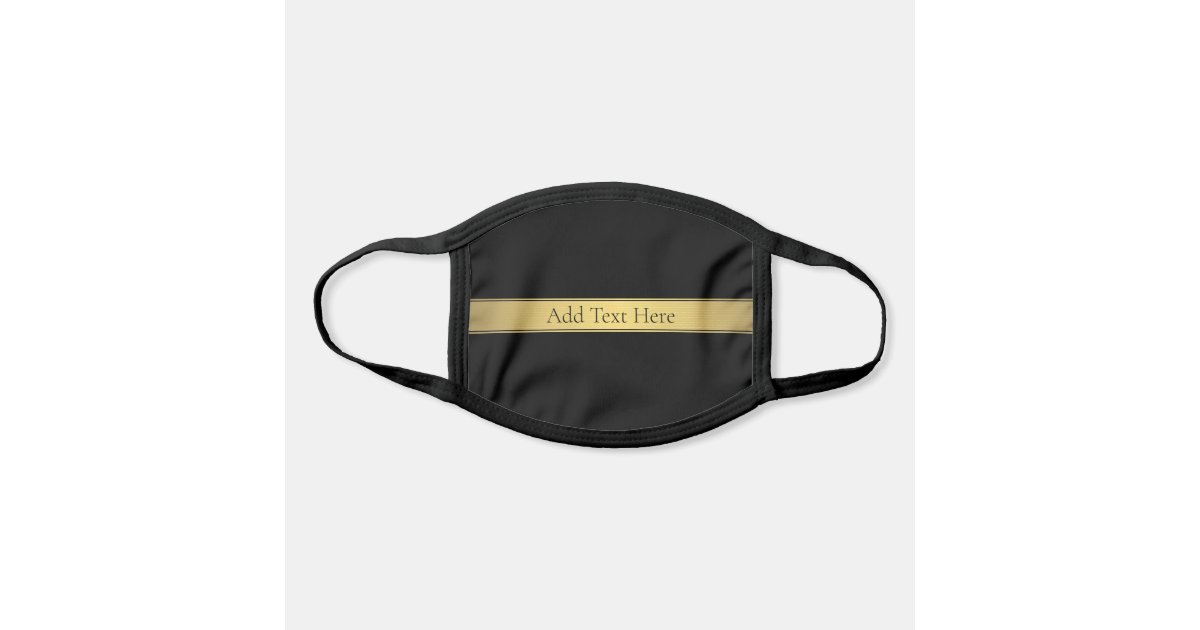Sophisticated Faux Gold & Black Face Mask | Zazzle