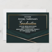 Sophisticated Green Gold Graduation Party Invitation | Zazzle