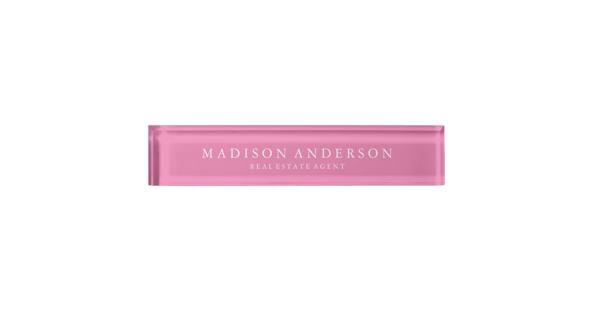 Sophisticated in Pink | Desk Name Plate | Zazzle