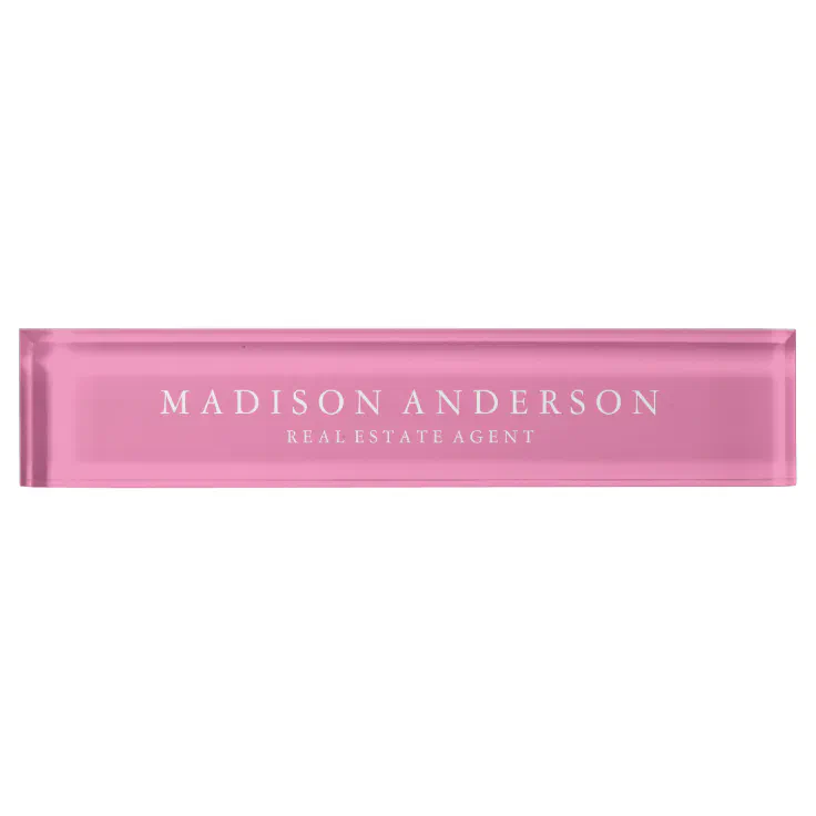 Sophisticated in Pink | Desk Name Plate | Zazzle